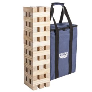 triumph sports triumph giant tumble tower - includes 51 solid wood tumble blocks and carry bag