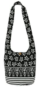 lovely creations hippie boho new elephant crossbody bohemian gypsy sling shoulder large size (turtle l black)