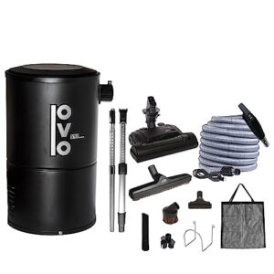 ovo, 550 aw, compact and powerful central vacuum system, use with disposable filtration bags only 18 gal / 4.75l with 30ft carpet deluxe accessory kit included