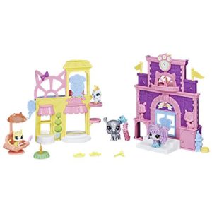 littlest pet shop prep 'n party double playset toy, sparkle deco, includes fan-voted pet, ages 4 and up