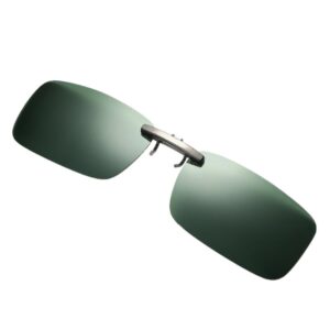 clearance ieason detachable night vision lens driving metal polarized clip on glasses sunglasses (green)