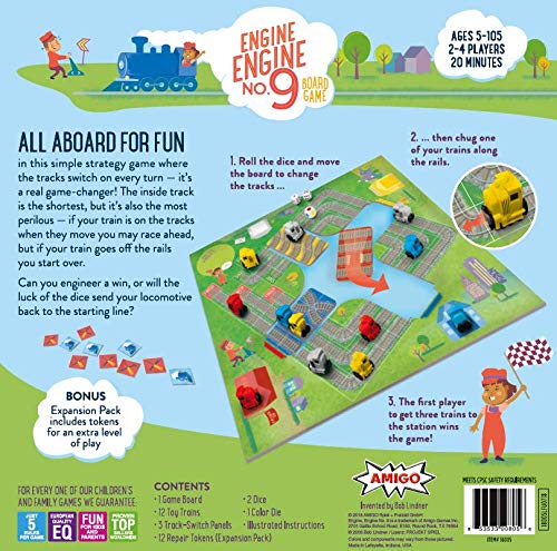 AMIGO Engine Engine No. 9 Kids Board Game with 12 Toy Trains