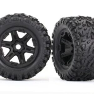 Traxxas 8672 Wheels with Talon Ext Tires, 3.8", Black