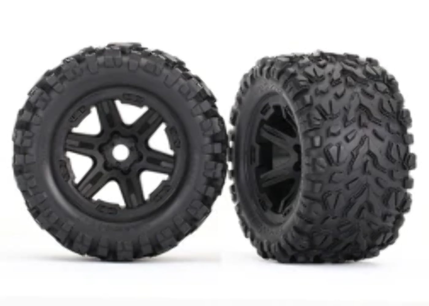 Traxxas 8672 Wheels with Talon Ext Tires, 3.8", Black