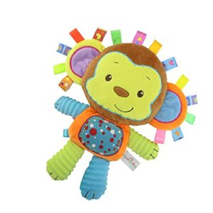 stohua monkey taggie activity blanket and sensory toy baby for newborns baby,infant,lovey soft toy - clam down and play your baby, baby taggy toy