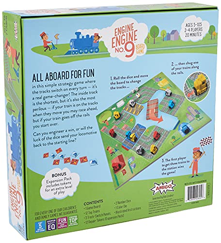 AMIGO Engine Engine No. 9 Kids Board Game with 12 Toy Trains