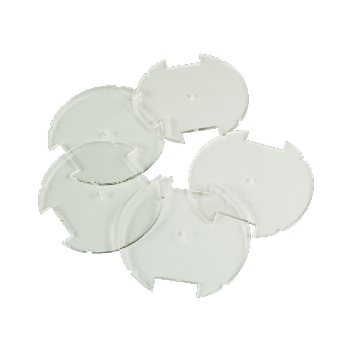 LITKO 50mm Circular | Round Notched Base | Compatible with Star Wars: Legion | Clear | (1.5mm Clear Acrylic)