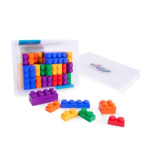 UNiPLAY UNiBOX Soft Building Blocks — Cognitive Development, Chewing Sensory, Toy Learning Stackable Blocks for Ages 3 Months and Up (126-Piece Set)