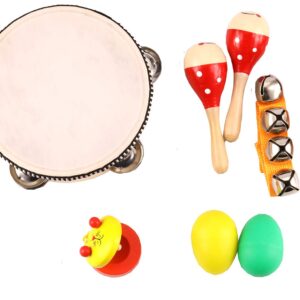 Zochoose Toddler Musical Instrument, Wooden Percussion Instruments Tambourine for Kids Toddlers, Musical Toys Set for Boys and Girls