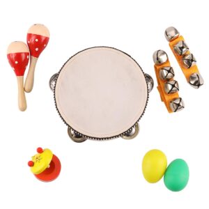 Zochoose Toddler Musical Instrument, Wooden Percussion Instruments Tambourine for Kids Toddlers, Musical Toys Set for Boys and Girls