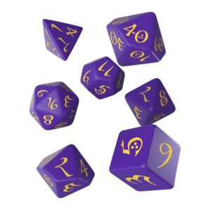 classic rpg purple & yellow dice set (7)