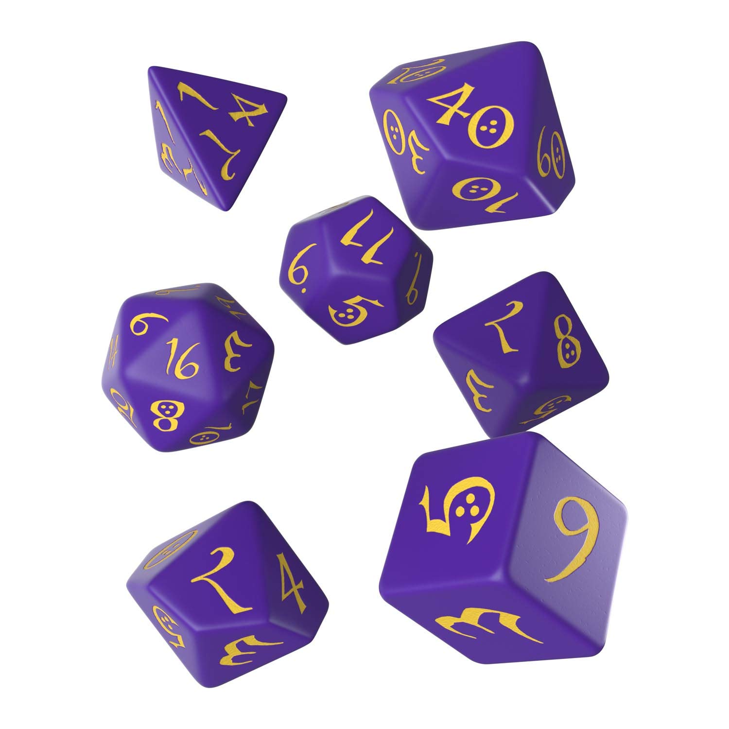 Classic RPG Purple & Yellow Dice Set (7)