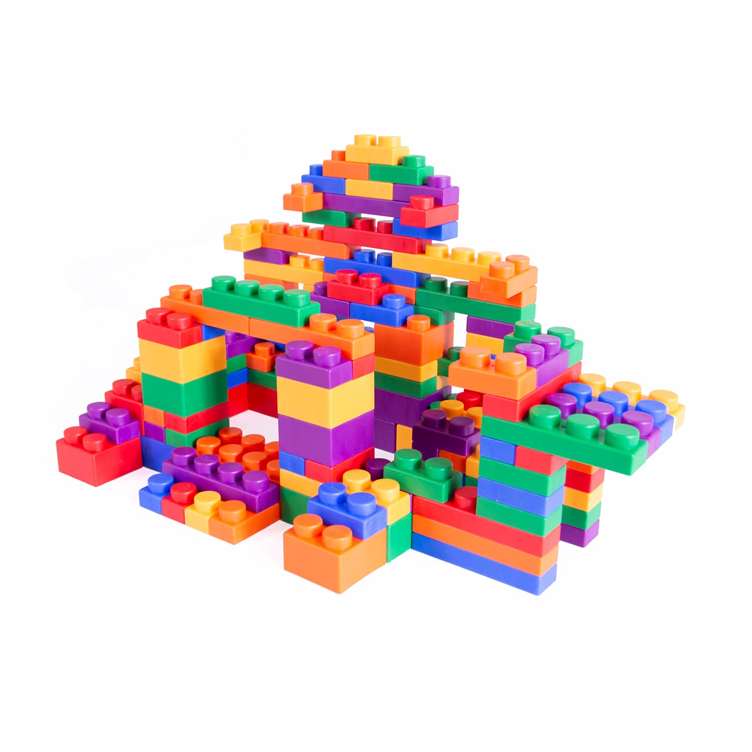 UNiPLAY UNiBOX Soft Building Blocks — Cognitive Development, Chewing Sensory, Toy Learning Stackable Blocks for Ages 3 Months and Up (126-Piece Set)