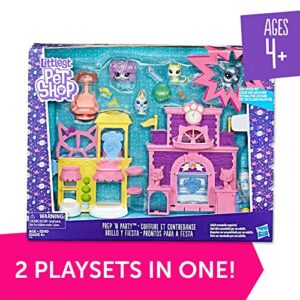 Littlest Pet Shop Prep 'n Party Double Playset Toy, Sparkle Deco, Includes Fan-Voted Pet, Ages 4 and Up