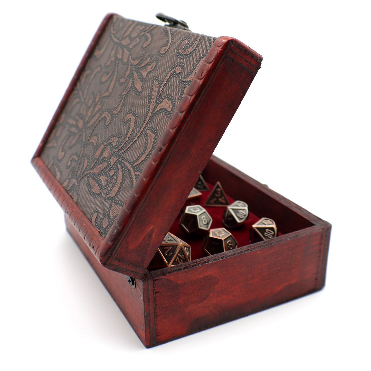 Two Metal Dice Role Playing Sets with Storage Chest for Tabletop Games