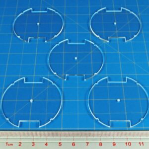 LITKO 50mm Circular | Round Notched Base | Compatible with Star Wars: Legion | Clear | (1.5mm Clear Acrylic)