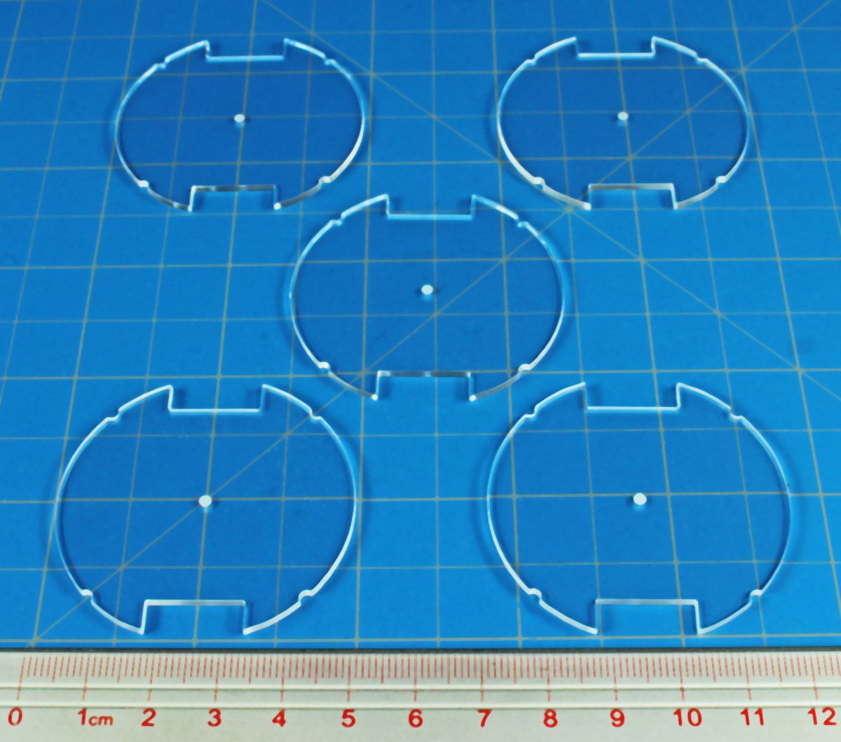 LITKO 50mm Circular | Round Notched Base | Compatible with Star Wars: Legion | Clear | (1.5mm Clear Acrylic)