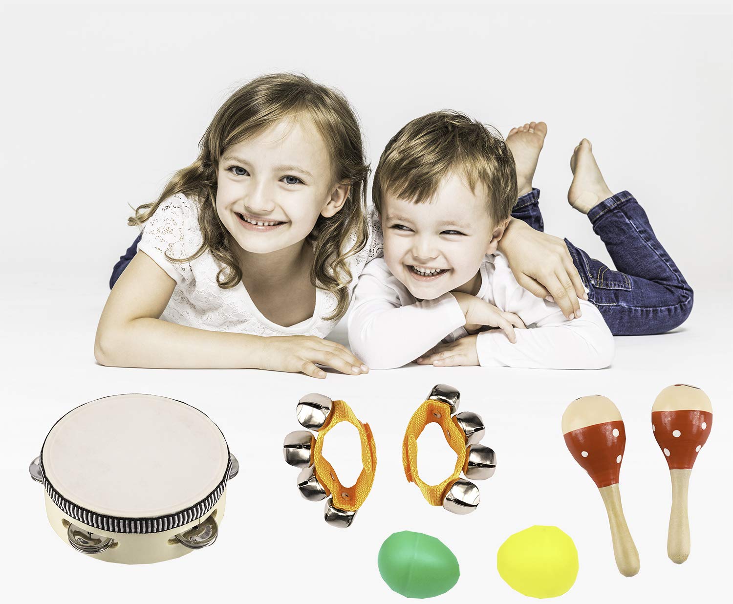 Zochoose Toddler Musical Instrument, Wooden Percussion Instruments Tambourine for Kids Toddlers, Musical Toys Set for Boys and Girls