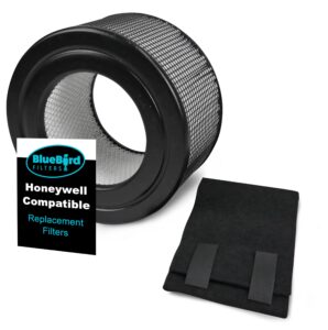 bluebird filters replacement hepa filter & carbon pre filter kit for honeywell 10500 (ev-10) 17000 17000-s 17005 oem part number 20500 (1 hepa + 1 carbon pre-filter)