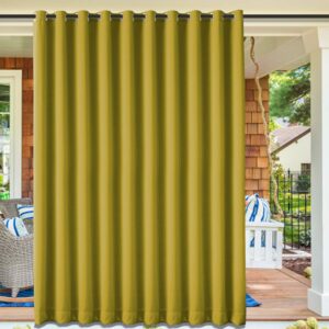 cololeaf porch curtains outdoor waterproof patio garden outdoor curtain/exterior shades/blinds- grommet thremal insulated blackout curtain - yellow 84" wx96 l inch (1 panel)