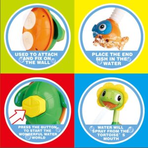 Turtle Baby Bath Toys Spray Bathing Tub Fountain Toys for Kid Hand Shower Floating Bathtub Shower Pool Bathroom Toy for Baby Toddler Infant Kids