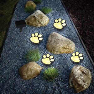 solar paw print lights (set of 4), warm white(3000-4500k) (warm white)