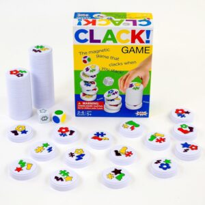 AMIGO Games Clack! Categories - Exciting Kids Magnetic Stacking Game for 2-8 players Ages 7+ | Fun, Educational, & Fast-Paced Family Game