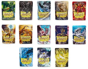 dragon shield bundle: 13 packs of 60 count japanese size mini matte card sleeves - all available colors - 780 sleeves