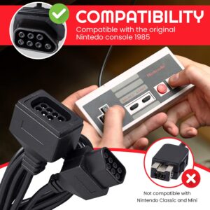 NES controller extension cable 6 Feet – (1.8m) Cord compatible for Nintendo NES controllers and NES Console by EVORETRO