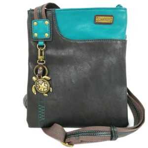 chala new crossbody swing bag vegan leather (black- sea turtle)