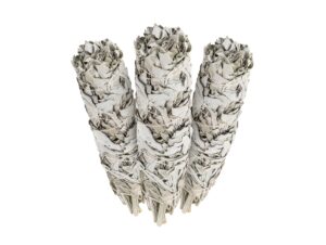 incense garden white sage smudge sticks bundle - 3 pack - 4 inches - hand cultivated california white sage