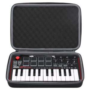 xanad hard protective case for akai professional mpk mini mkii & mk3 & mpk mini play | 25-key ultra-portable usb midi drum pad & keyboard controller