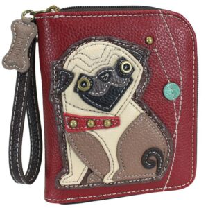 chala pug zip-around wristlet wallet, pug mom gift