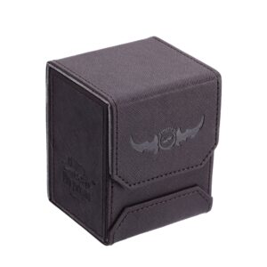 zoopin leather deck box-black for collectible cards-mtg,yugioh,pokeman,tes legacy,munchkins ccg decks and also small tokens or dice- hold 80 sleeved cards or 150 naked cards …