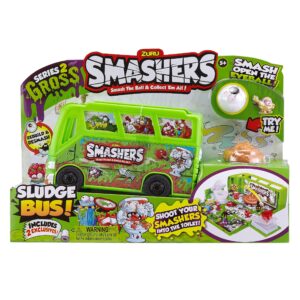 smashers sludge bus fold-out playset with 2 exclusive smashers series 2 gross by zuru