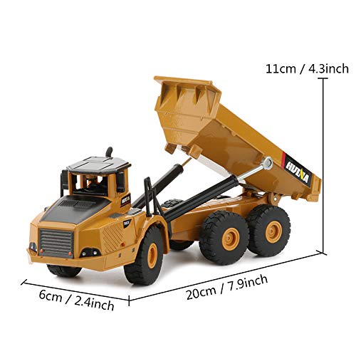 Gemini&Genius Rigid Articulated Dump Truck Six Wheels Heavy Duty Construction Site Vehicle Toys 1:50 Scale Diecast Site Dumper Collectible Alloy Model Engineering Toys for Kid and Decoration for House