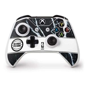 skinit decal gaming skin compatible with xbox one s controller - officially licensed nba detroit pistons marble design