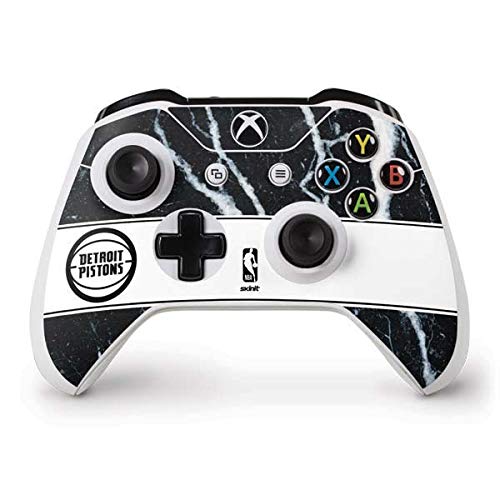 Skinit Decal Gaming Skin Compatible with Xbox One S Controller - Officially Licensed NBA Detroit Pistons Marble Design