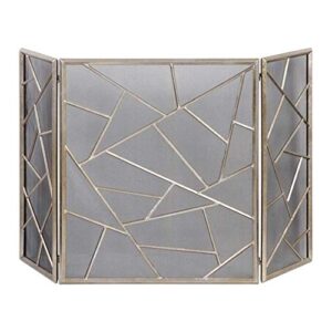 beaumont lane modern fireplace screen in antiqued silver