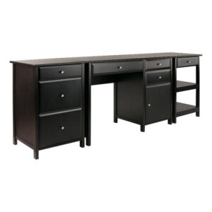 winsome delta 3-pc set home office, black