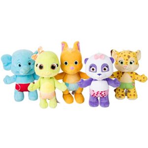 snap toys word party 7" plush baby animals, 5 pack - lulu, bailey, franny, kip and tilly - from the netflix original series - 18+ months