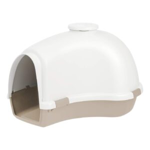 iris usa large igloo shaped dog house, white/almond