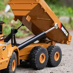 Gemini&Genius Rigid Articulated Dump Truck Six Wheels Heavy Duty Construction Site Vehicle Toys 1:50 Scale Diecast Site Dumper Collectible Alloy Model Engineering Toys for Kid and Decoration for House