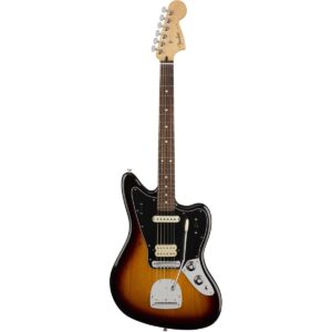 fender player jaguar electric guitar, with 2-year warranty, 3-color sunburst, pau ferro fingerboard