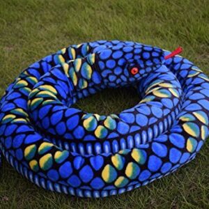 A-cool Giant Boa Constrictor Stuffed Animal Soft Snake Plush Toy (Blue（70"=180CM）)