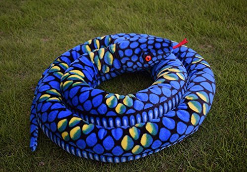 A-cool Giant Boa Constrictor Stuffed Animal Soft Snake Plush Toy (Blue（70"=180CM）)