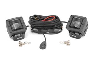 rough country 2" square sae led fog lights | 2400 lumens | pair - 70907