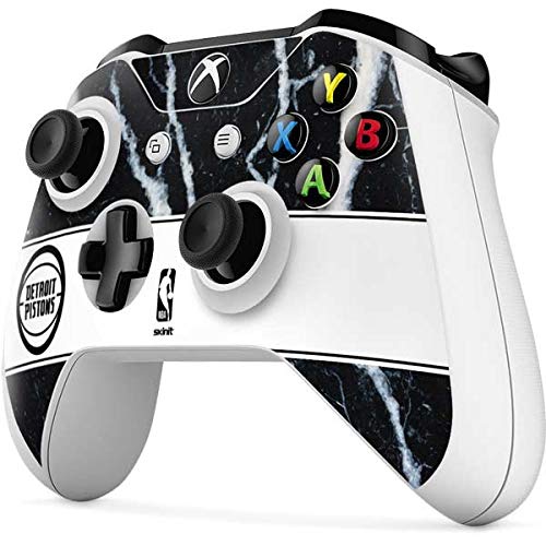 Skinit Decal Gaming Skin Compatible with Xbox One S Controller - Officially Licensed NBA Detroit Pistons Marble Design