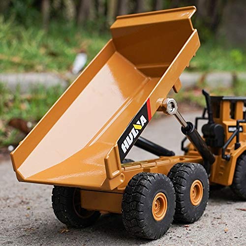 Gemini&Genius Rigid Articulated Dump Truck Six Wheels Heavy Duty Construction Site Vehicle Toys 1:50 Scale Diecast Site Dumper Collectible Alloy Model Engineering Toys for Kid and Decoration for House