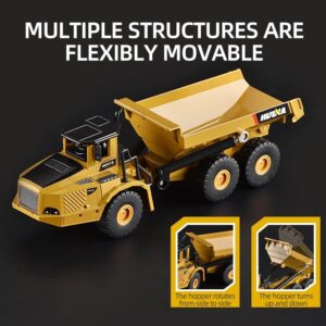 Gemini&Genius Rigid Articulated Dump Truck Six Wheels Heavy Duty Construction Site Vehicle Toys 1:50 Scale Diecast Site Dumper Collectible Alloy Model Engineering Toys for Kid and Decoration for House